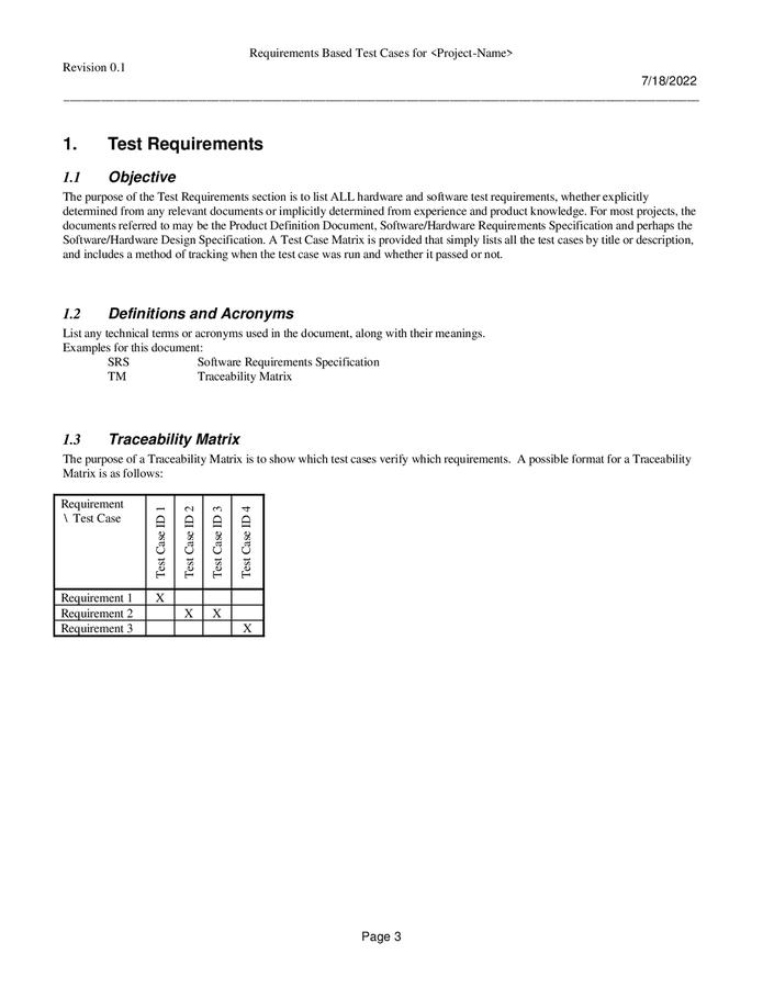 Requirements Based Test Cases Template In Word And Pdf Formats Page 3 Of 6