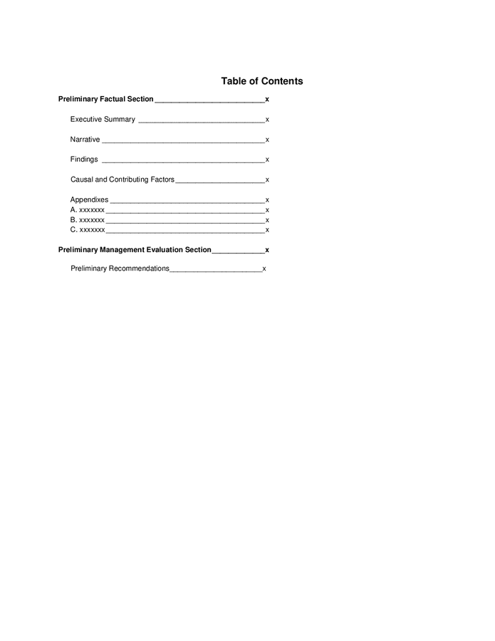 Aviation accident investigation template in Word and Pdf formats - page ...