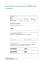 Corrective action request form template in Word and Pdf formats