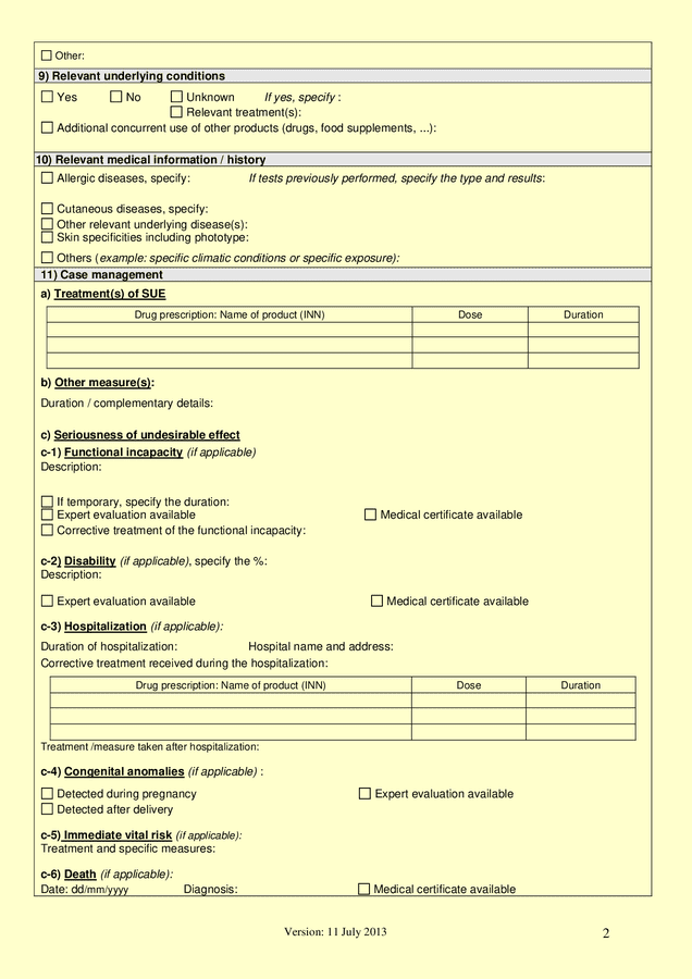 Notification of sue form A (Europe) in Word and Pdf formats - page 2 of 3