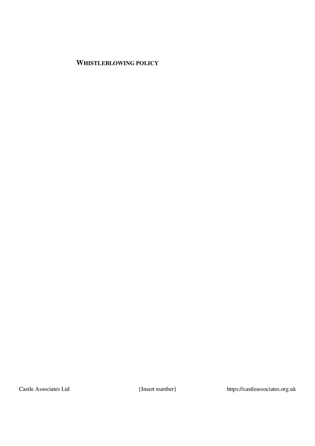 Whistleblowing policy sample (Great Britain) in Word and Pdf formats