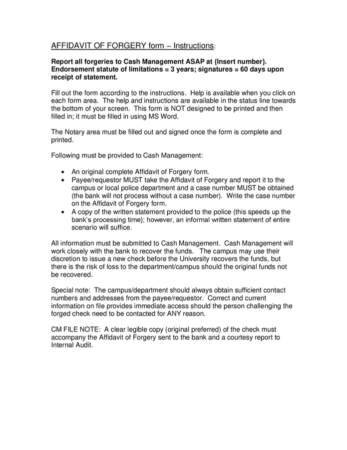 Affidavit of forgery (Alaska) in Word and Pdf formats