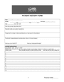 Patient history form in Word and Pdf formats