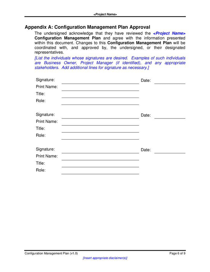 Configuration management plan template in Word and Pdf formats - page 7 ...