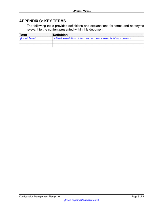 Configuration management plan template in Word and Pdf formats - page 9 ...