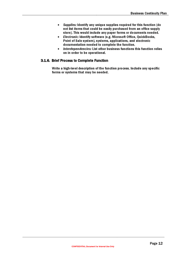 Small business continuity plan template in Word and Pdf formats - page ...