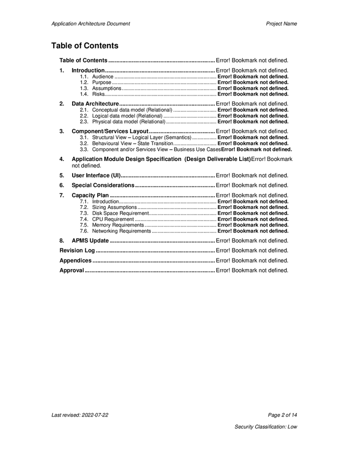 Application Architecture Document Sample In Word And Pdf Formats Page 