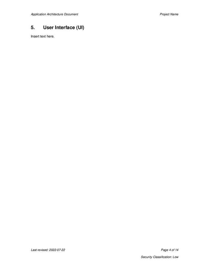 Application architecture document sample in Word and Pdf formats - page ...