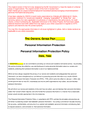 Personal information protection policy template in Word and Pdf formats