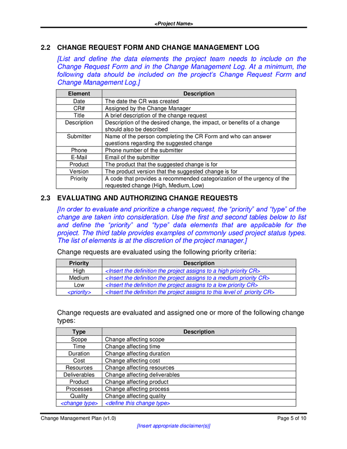 Change management plan template in Word and Pdf formats - page 6 of 10