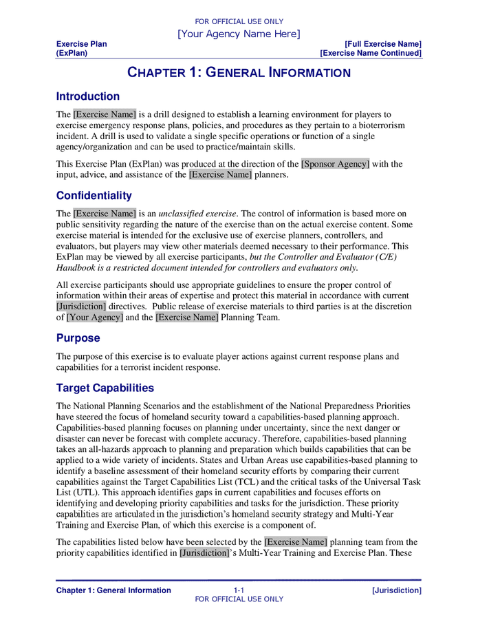 Staff call-down drill exercise plan template in Word and Pdf formats ...