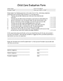 Child care evaluation form in Word and Pdf formats