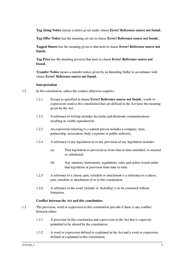 Company constitution template (New Zealand) in Word and Pdf formats ...