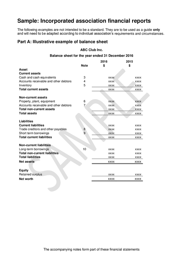 Incorporated association financial reports (Australia) in Word and Pdf ...