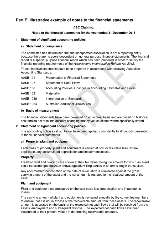 Incorporated association financial reports (Australia) in Word and Pdf ...
