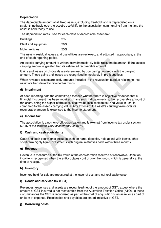 Incorporated association financial reports (Australia) in Word and Pdf ...
