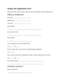 Sample job application form in Word and Pdf formats