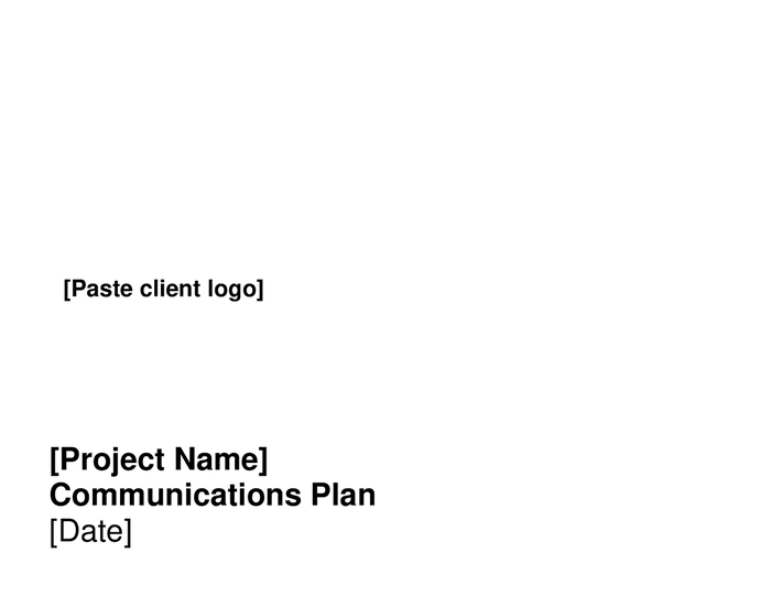 Communications plan template in Word and Pdf formats