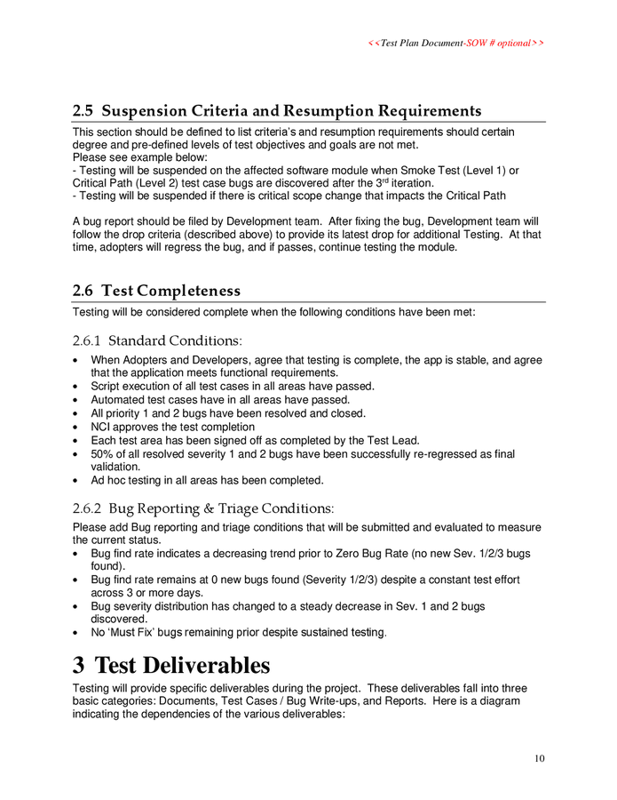 Test plan template in Word and Pdf formats - page 11 of 19