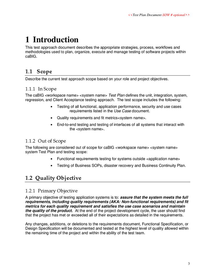 Test plan template in Word and Pdf formats - page 4 of 19