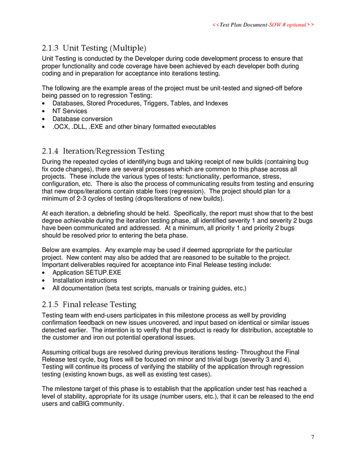 Test plan template in Word and Pdf formats - page 8 of 19