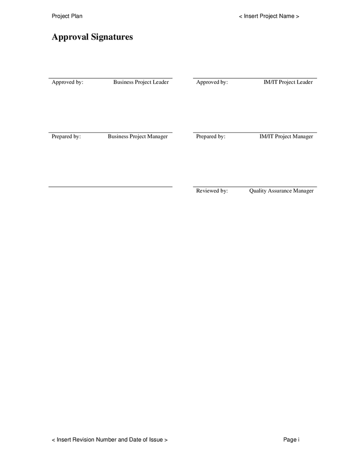 Project plan template in Word and Pdf formats - page 2 of 24