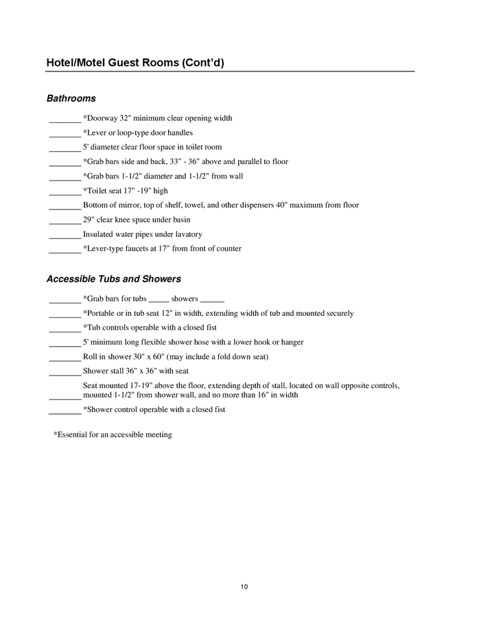 Accessible meeting facilities checklist in Word and Pdf formats - page ...