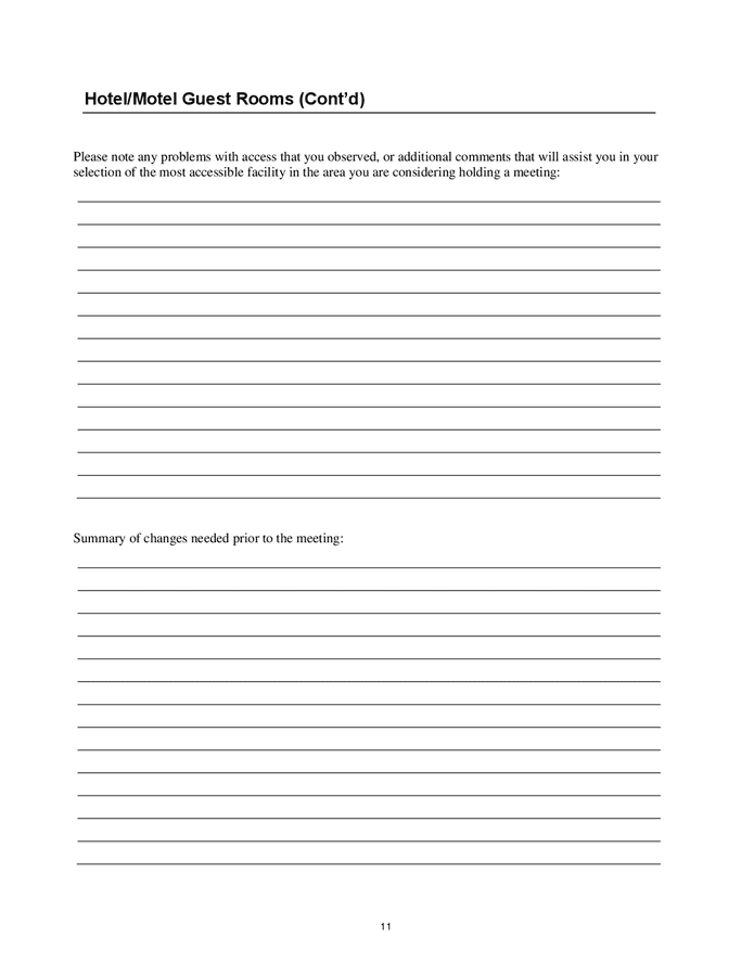 Accessible meeting facilities checklist in Word and Pdf formats - page ...