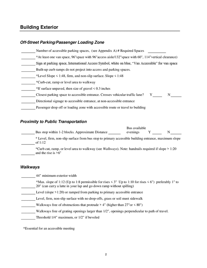 Accessible meeting facilities checklist in Word and Pdf formats - page ...