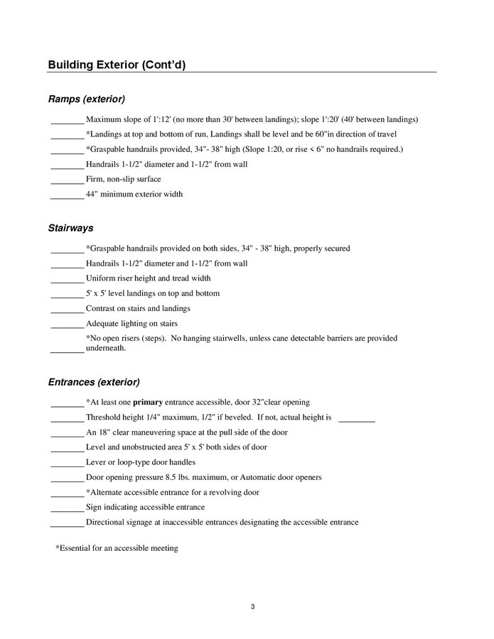 Accessible meeting facilities checklist in Word and Pdf formats - page ...