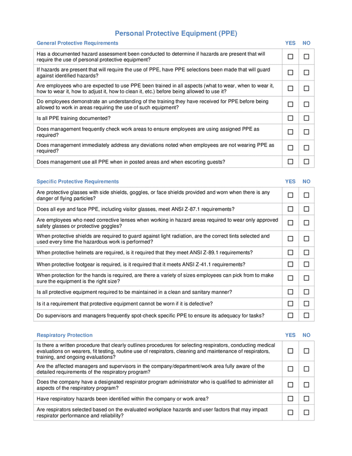 Comprehensive safety & health inspection checklist in Word and Pdf ... Comprehensive safety & health inspection checklist in Word and Pdf ...