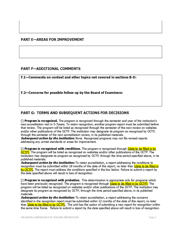 Recognition report - preparation of elementary education teachers ...