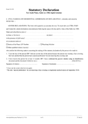 Statutory Declaration Form - download free documents for PDF, Word and ...
