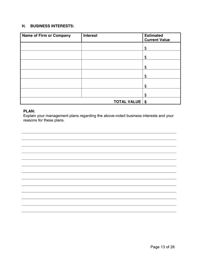Financial management plan in Word and Pdf formats - page 13 of 27