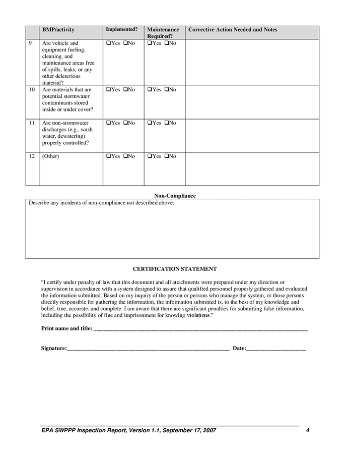Sewer Inspection Report Template