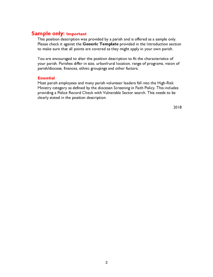 Envelope secretary sample position (Church) in Word and Pdf formats ...