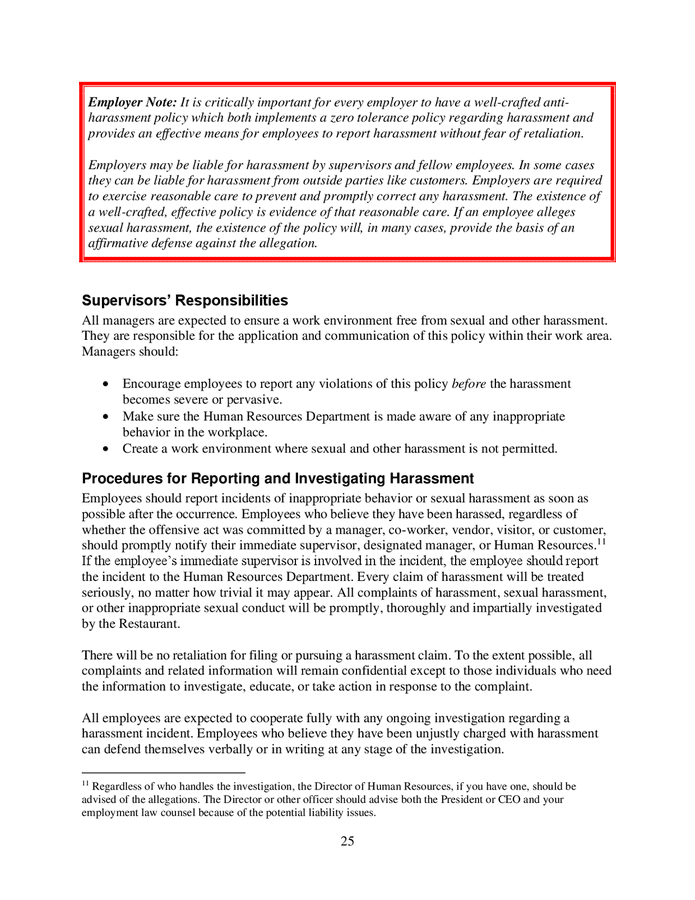 Restaurant employee handbook template in Word and Pdf formats - page 25 ...