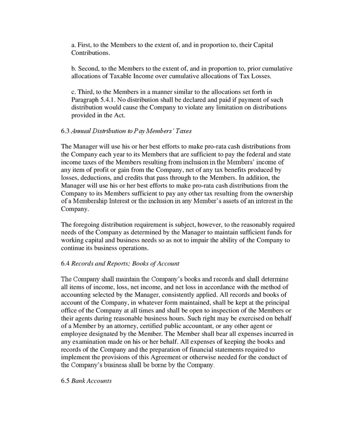 LLC operating agreement (Michigan) in Word and Pdf formats - page 16 of 22