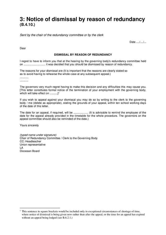 Redundancy procedures sample letters in Word and Pdf formats - page 4 of 7