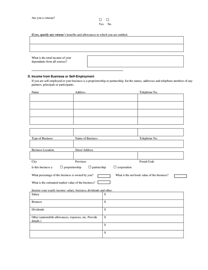 Financial statement of debtor (Canada) in Word and Pdf formats - page 4 ...