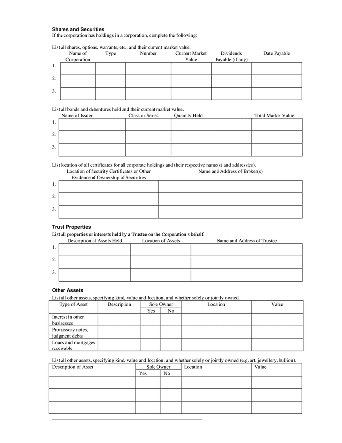 Statutory declaration - financial statement of debtor form in Word and ...