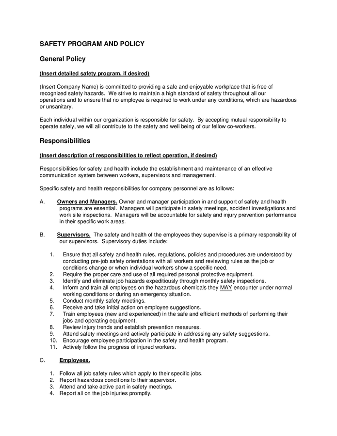 Farm safety handbook in Word and Pdf formats - page 3 of 13