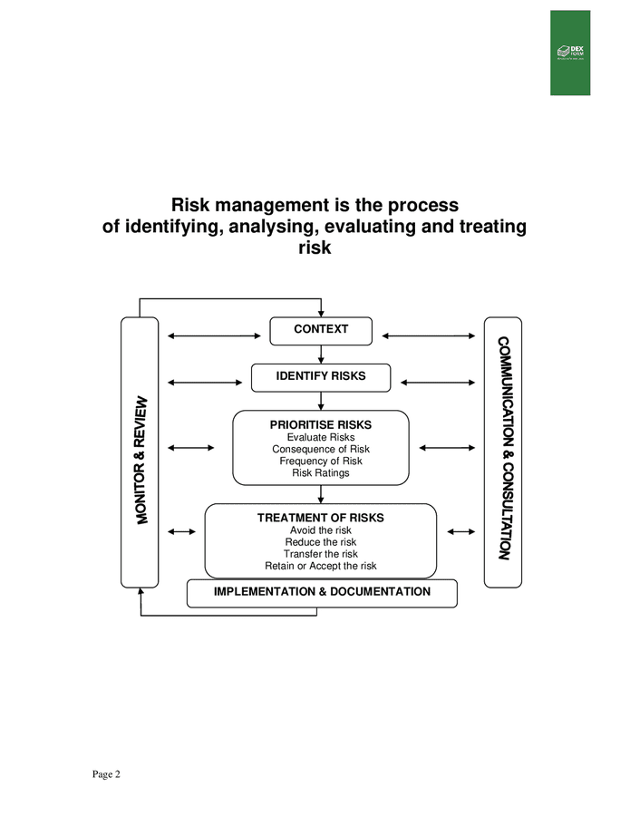Risk management plan template in Word and Pdf formats - page 2 of 14