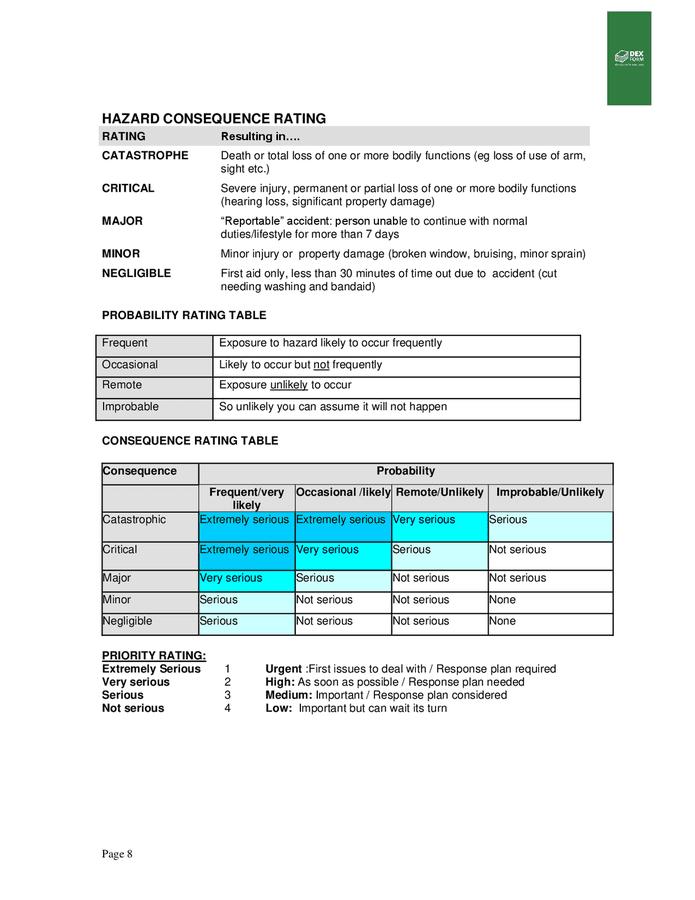 Risk management plan template in Word and Pdf formats - page 8 of 14