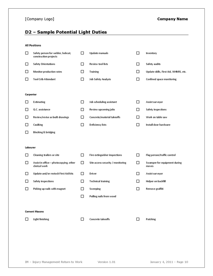 Sample disability management policy in Word and Pdf formats - page 10 of 18