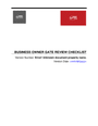 Business owner gate review checklist template in Word and Pdf formats