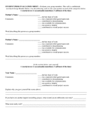 student peer evaluation sheet