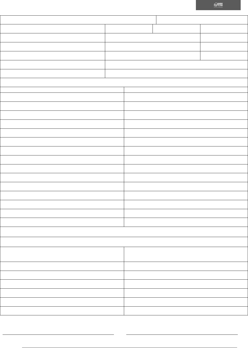 Personal financial statement for the bank in Word and Pdf formats
