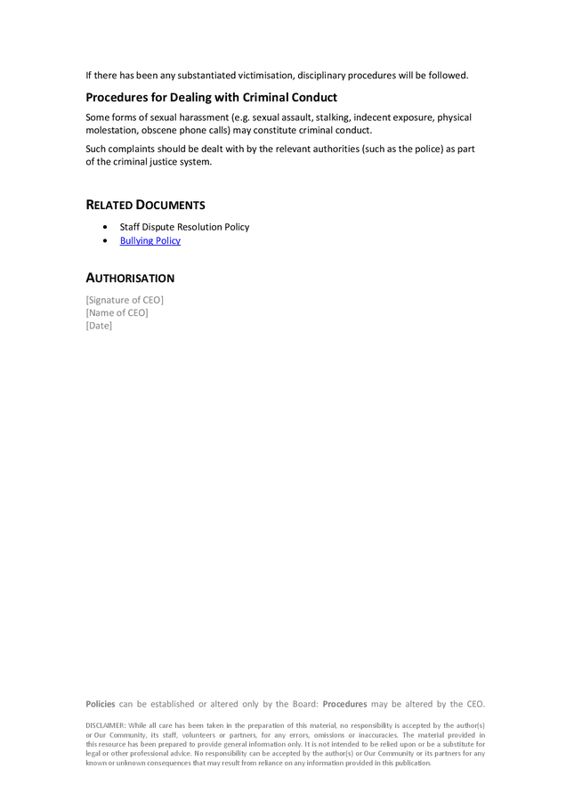 Sexual Harassment Policy Template In Word And Pdf Formats Page 7 Of 7