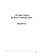 Facility business continuity plan (BCP) template in Word and Pdf formats